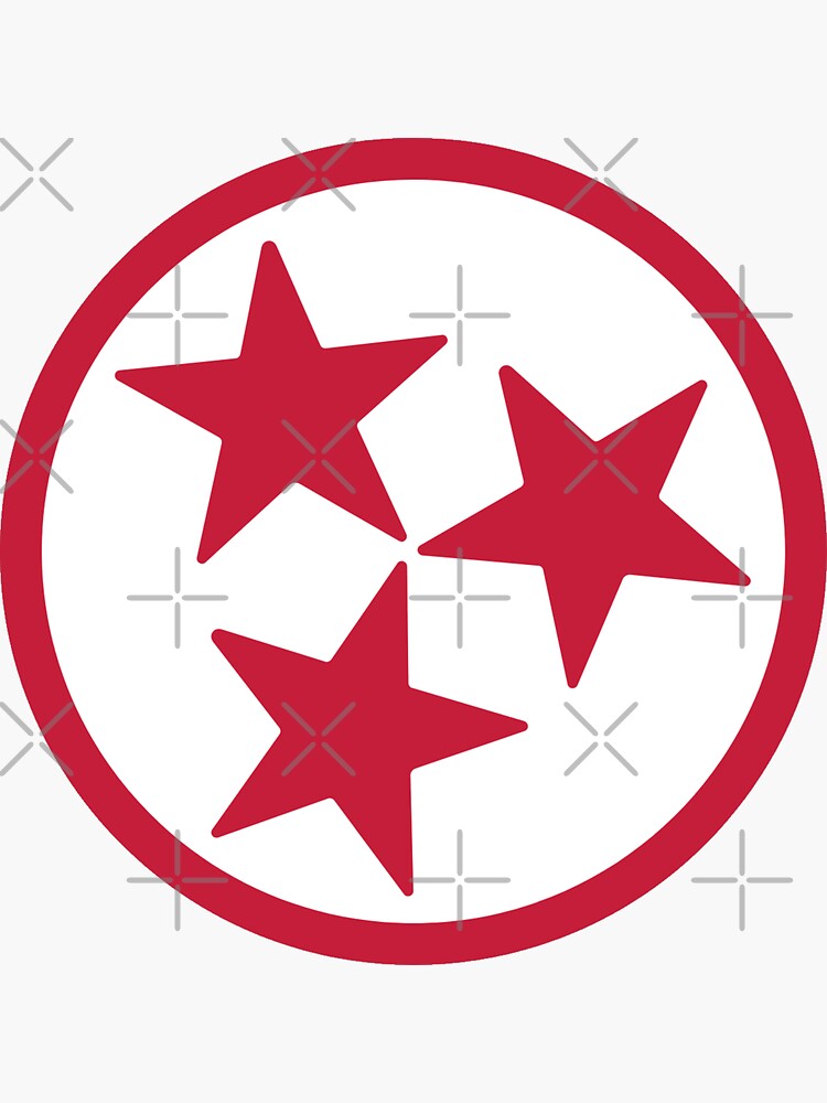 "White & Red Tri-Star" Sticker for Sale by tennessee-carly | Redbubble