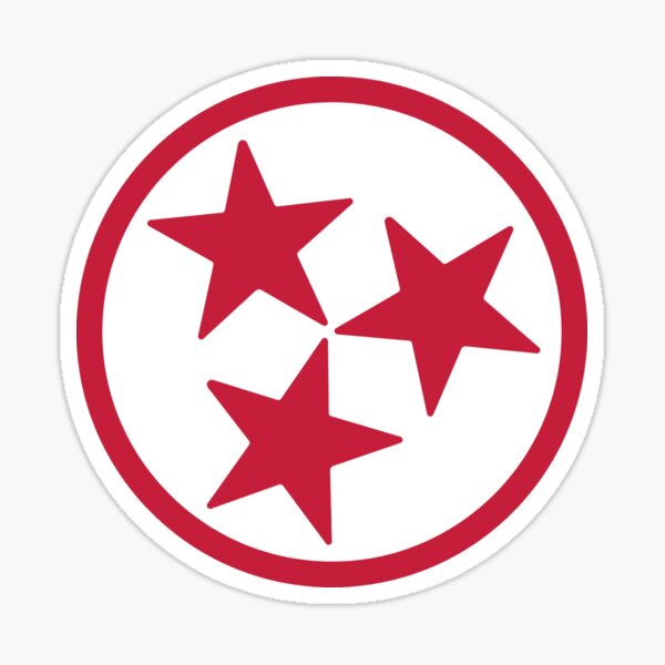 "White & Red Tri-Star" Sticker for Sale by tennessee-carly | Redbubble