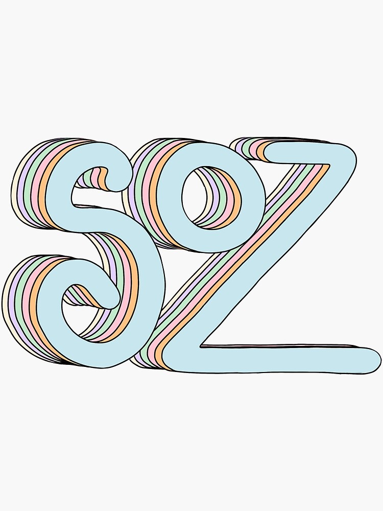 "Soz" Sticker for Sale by eviemayflower | Redbubble