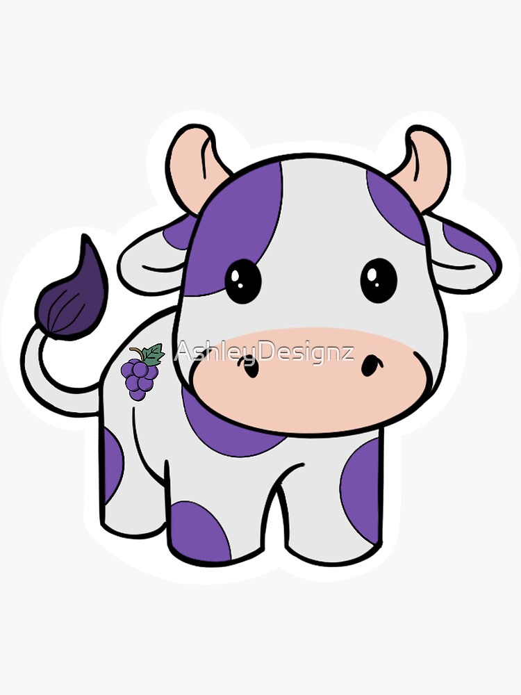 "Grape Cow" Sticker for Sale by AshleyDesignz | Redbubble