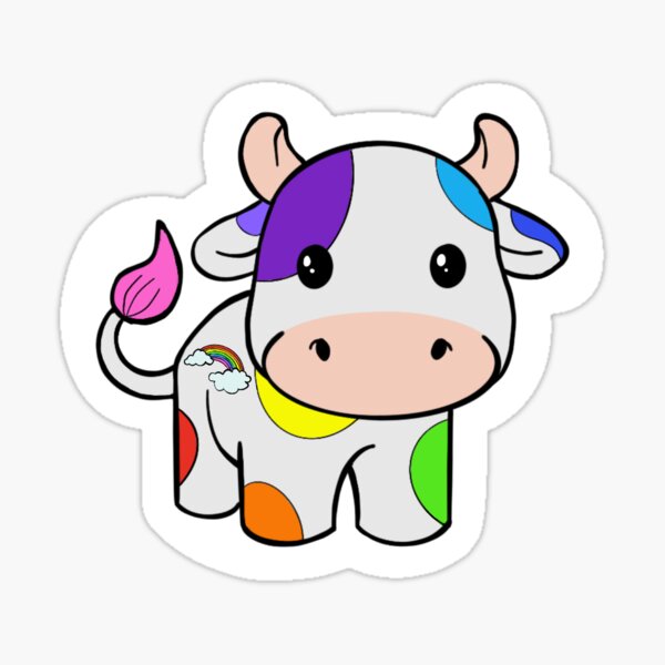 "Rainbow Cow" Sticker for Sale by AshleyDesignz | Redbubble
