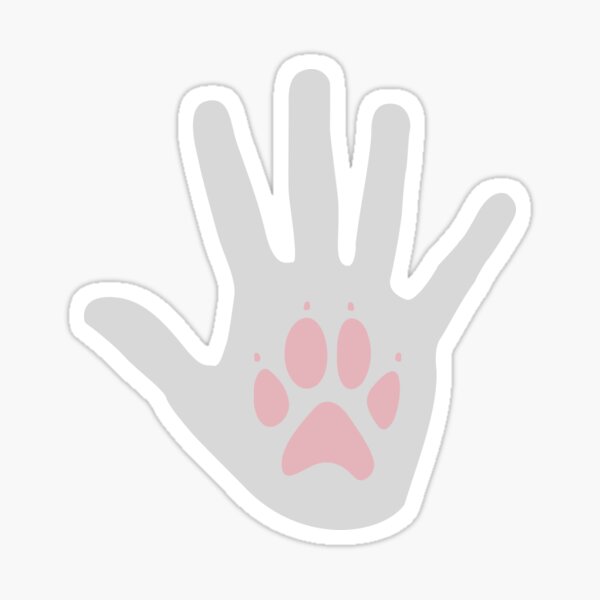"Hand Against a Dog Paw" Sticker for Sale by arialiuia | Redbubble