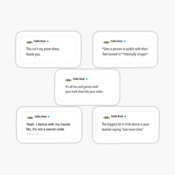 "Irish dance tweet sticker pack" Sticker for Sale by manrosem | Redbubble