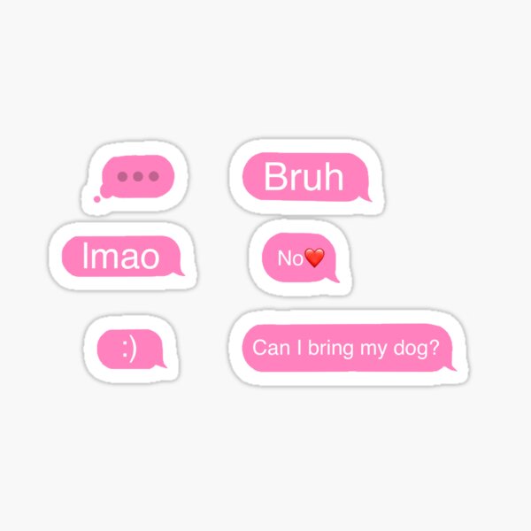 "Funny Pink Text Message Bubbles- Pack" Sticker for Sale by JanDesigns1 ...