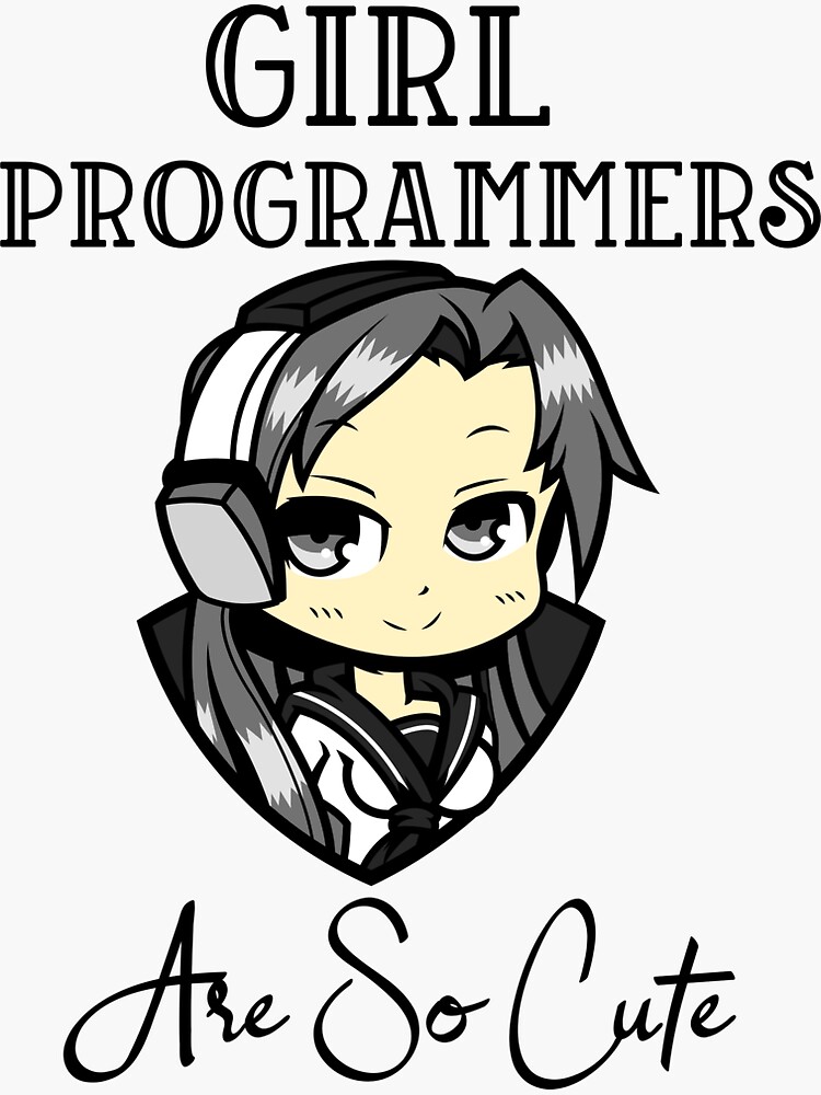 "Girl programmer are so Cute" Sticker for Sale by Sudhanshu-R | Redbubble