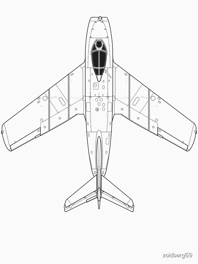 "Mikoyan MiG-15 Blueprint" T-shirt for Sale by zoidberg69 | Redbubble ...
