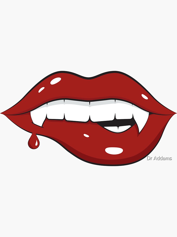 "Fang Bites" Sticker for Sale by corneldraws | Redbubble