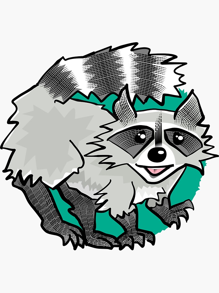 "Raccoon Zen Baby Sleepy Bandit" Sticker for Sale by Lil-Ohs | Redbubble