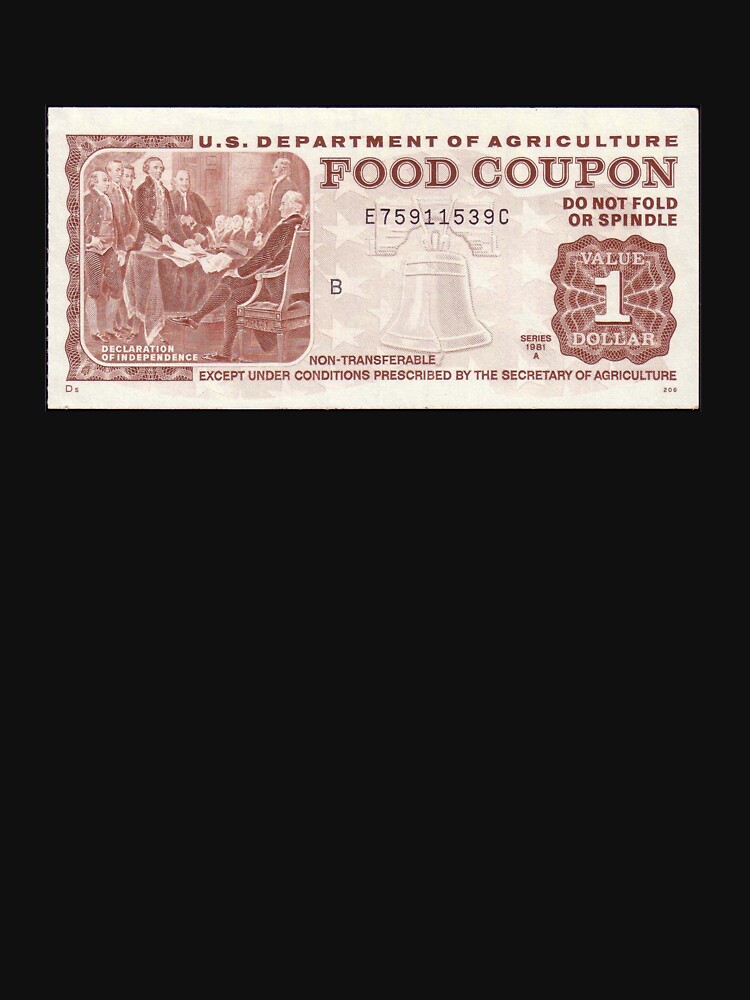 "Retro One Dollar Food Stamp 90's" T-shirt for Sale by shirtzink ...