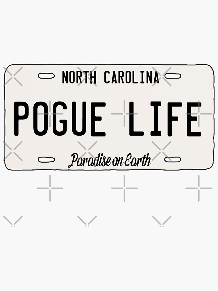 "Outer Banks Pogue Life License Plate Design" Sticker for Sale by ...