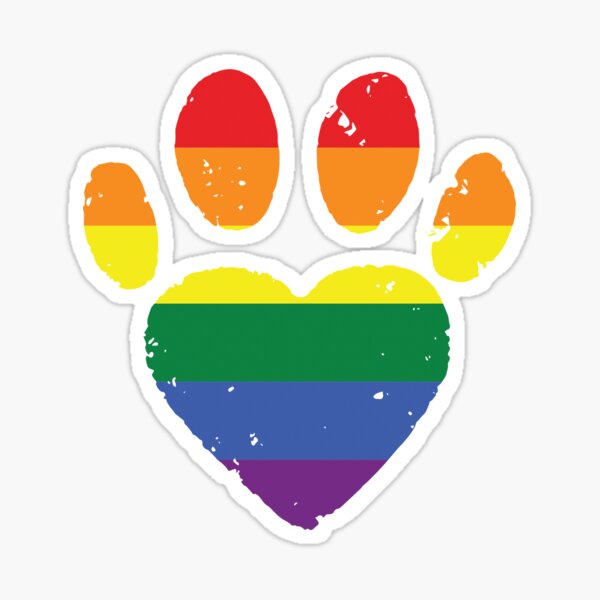 "LGBT Rainbow Paw Print Heart Pet Lovers Pride product" Sticker by ...