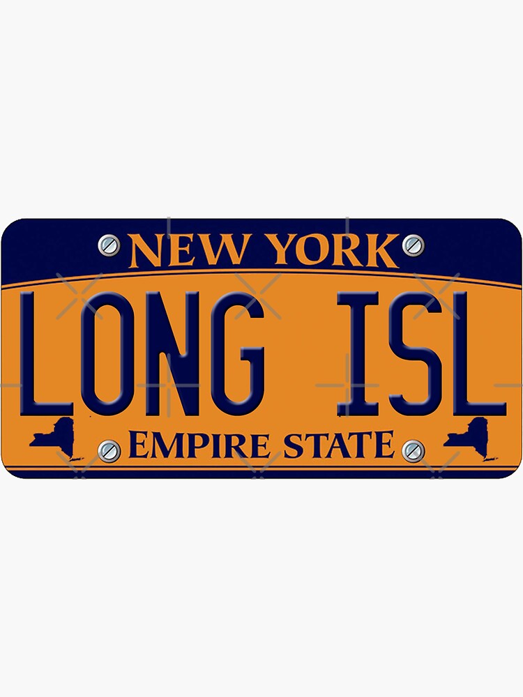 "Long Island New York Vanity Plate" Sticker by hometowndesign | Redbubble