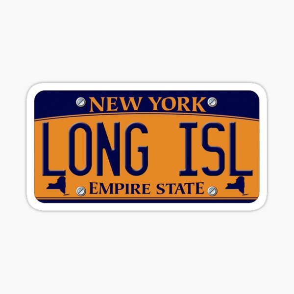 "Long Island New York Vanity Plate" Sticker by hometowndesign | Redbubble