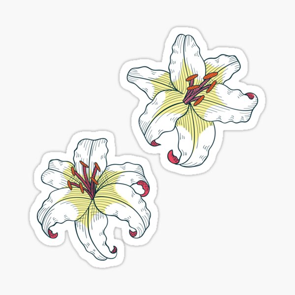 "White Lilies" Sticker for Sale by Farijazz | Redbubble