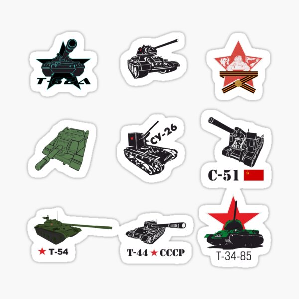 "Set #2 with Soviet tanks" Sticker for Sale by FAawRay | Redbubble