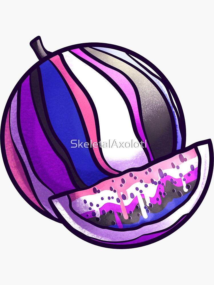 "Genderfluid LGBT Watermelon" Sticker for Sale by SkeletalAxolotl ...