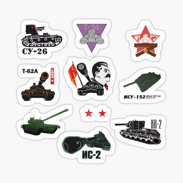 "Set #3 with Soviet tanks " Sticker for Sale by FAawRay | Redbubble