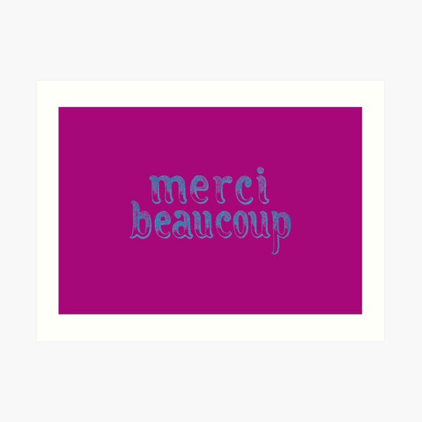 "Merci Beaucoup! Purple and Blue Color Theory Thank You" Art Print for ...