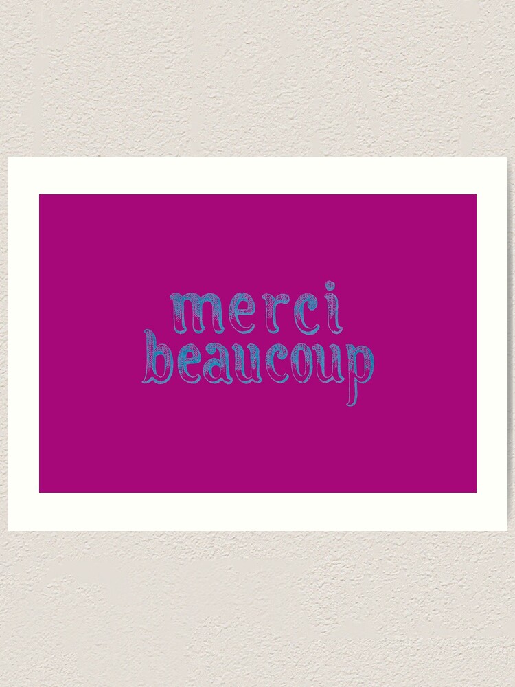 "Merci Beaucoup! Purple and Blue Color Theory Thank You" Art Print for ...