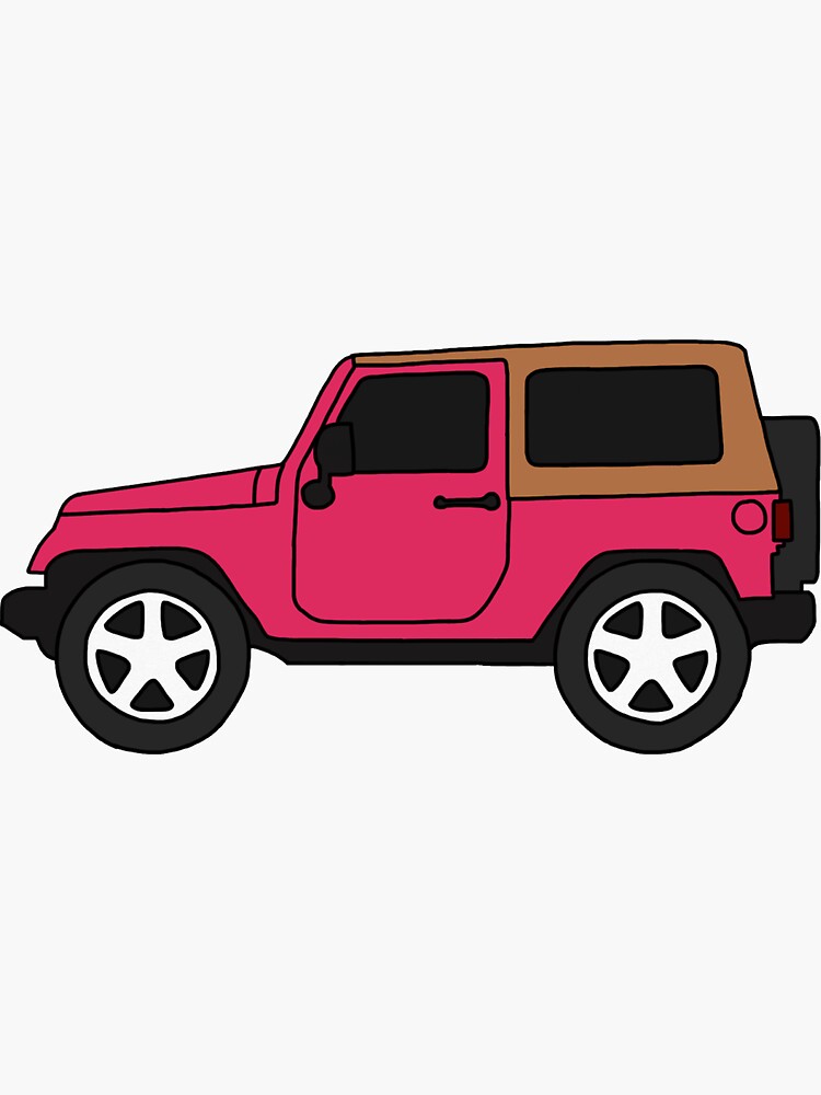 "Hot Pink Jeep" Sticker for Sale by alyssalewiss | Redbubble