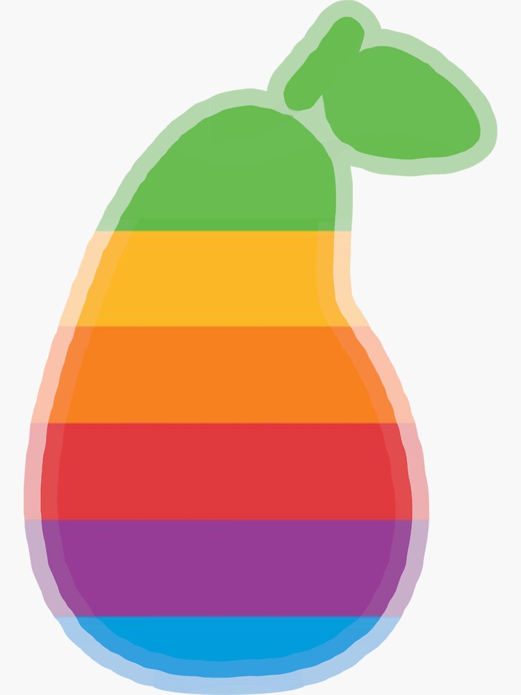 Pegatina «Logotipo de Rainbow Pear» de Gonoopnoop | Redbubble