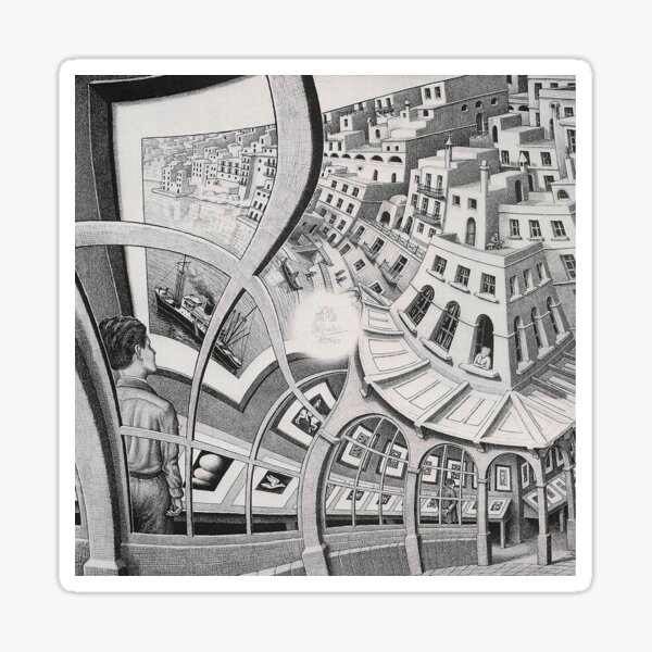"Escher - Print Gallery" Sticker by Pikokk | Redbubble