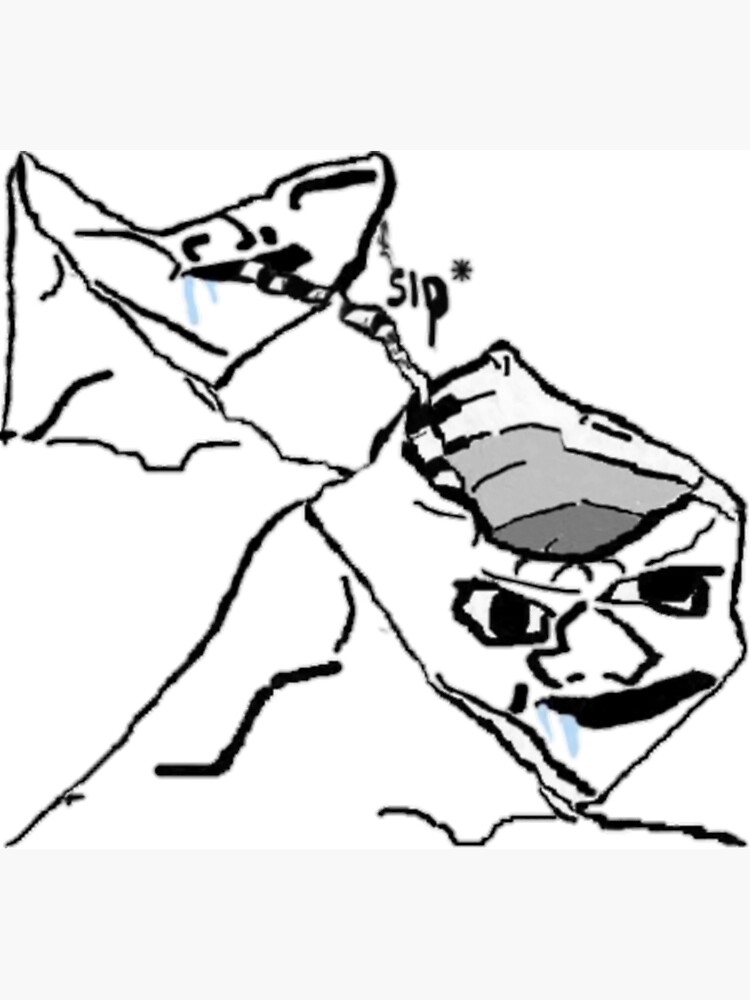 "Wojak Brainlet Sip" Poster by marjard | Redbubble