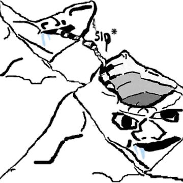 "Wojak Brainlet Sip" Poster by marjard | Redbubble