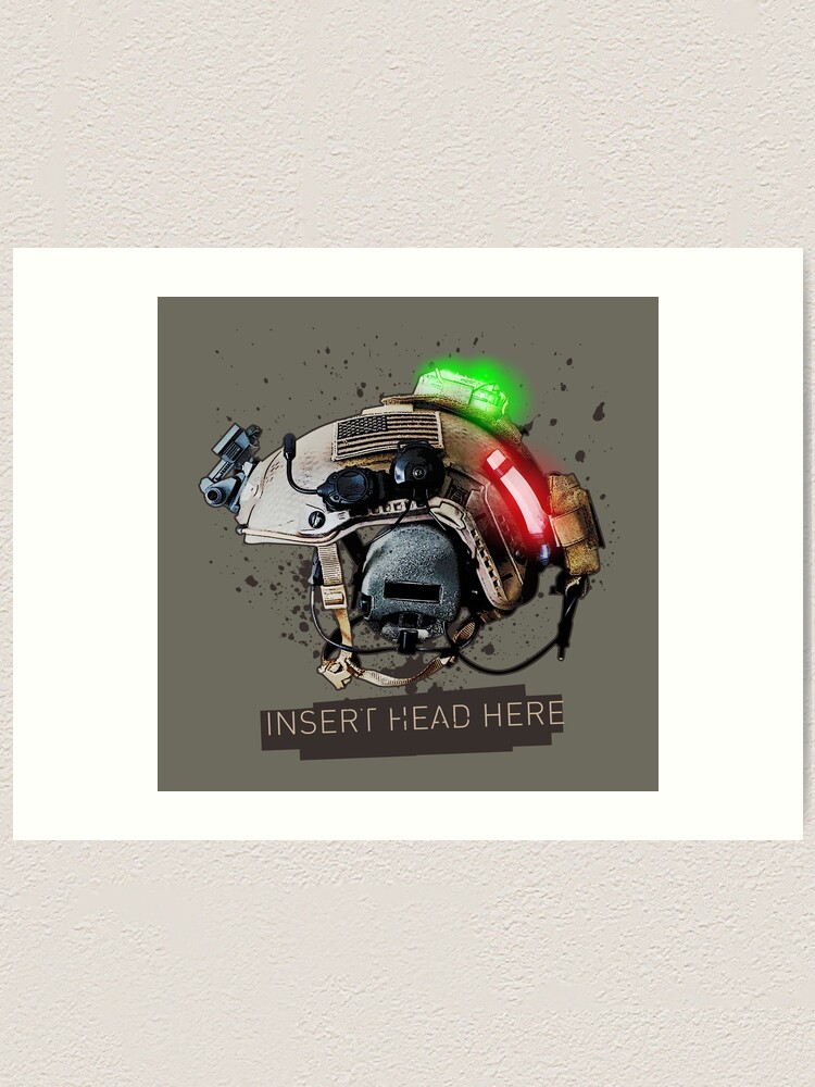 "Tacticool Helmet" Art Print by furrydee | Redbubble
