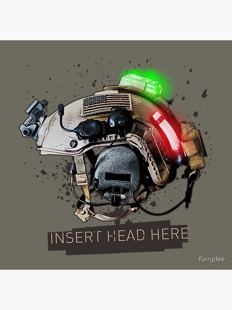 "Tacticool Helmet" Art Print by furrydee | Redbubble