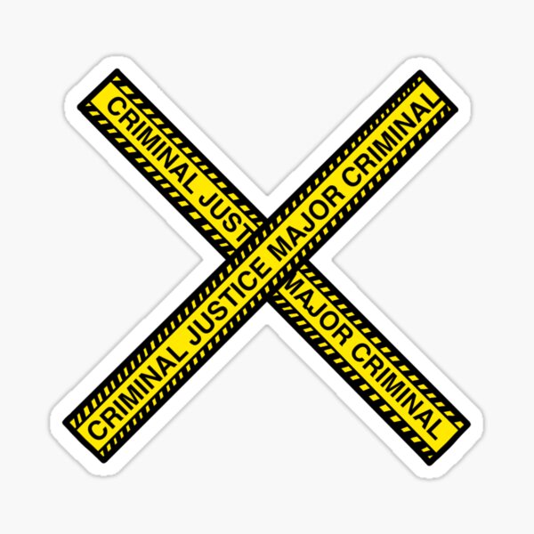 "criminal justice major caution tape" Sticker by ohsnapitzrylee | Redbubble
