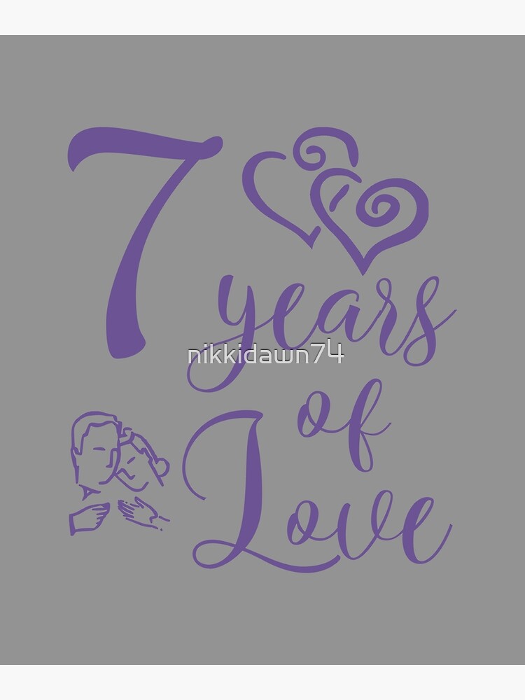 "7 Years Of Love 7th Anniversary Gift product" Framed Art Print for ...