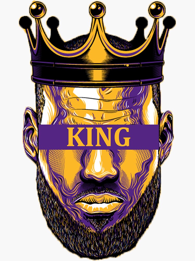 "Lebron King James Lakers" Sticker for Sale by Clozelle | Redbubble