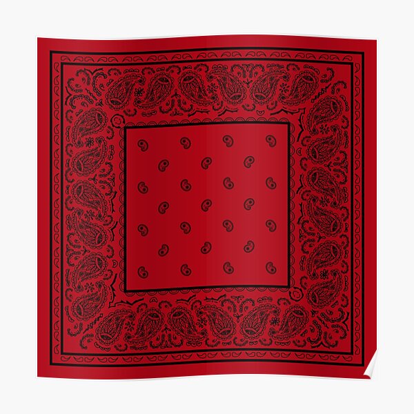 "Red and Black Bandana" Poster by NolaLeeKelsey | Redbubble