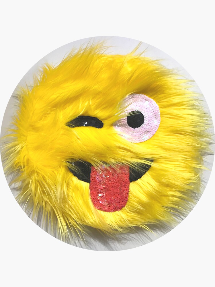 "Circle- Wink Emoji" Sticker for Sale by chloetorriart | Redbubble