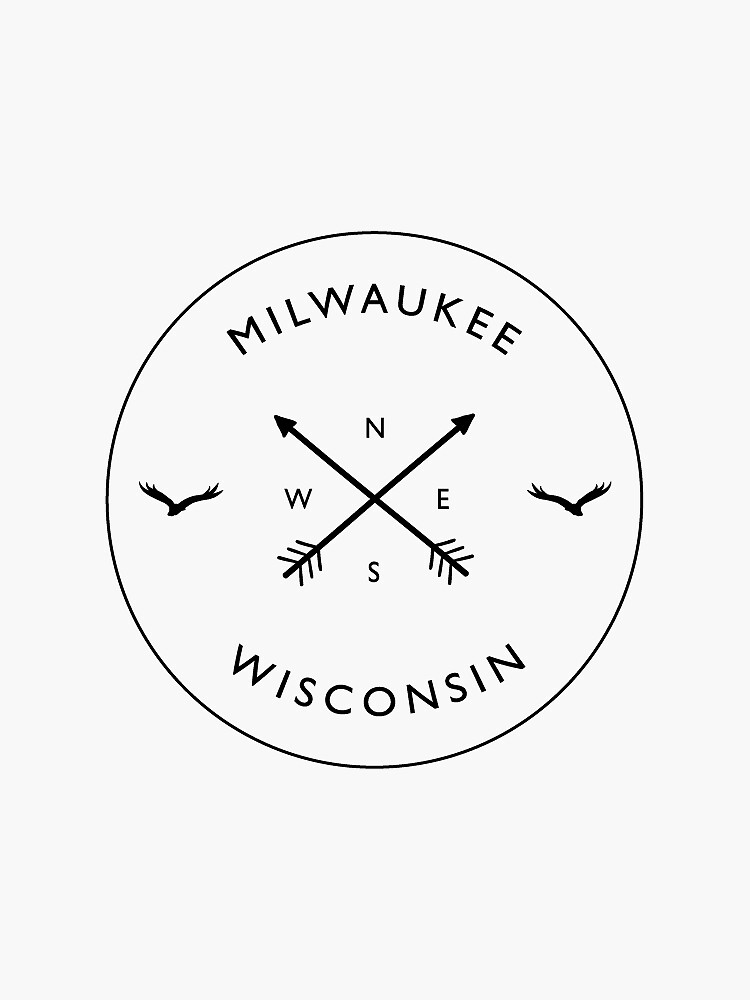 "Milwaukee Wisconsin Compass" Sticker for Sale by MustacheMKE | Redbubble