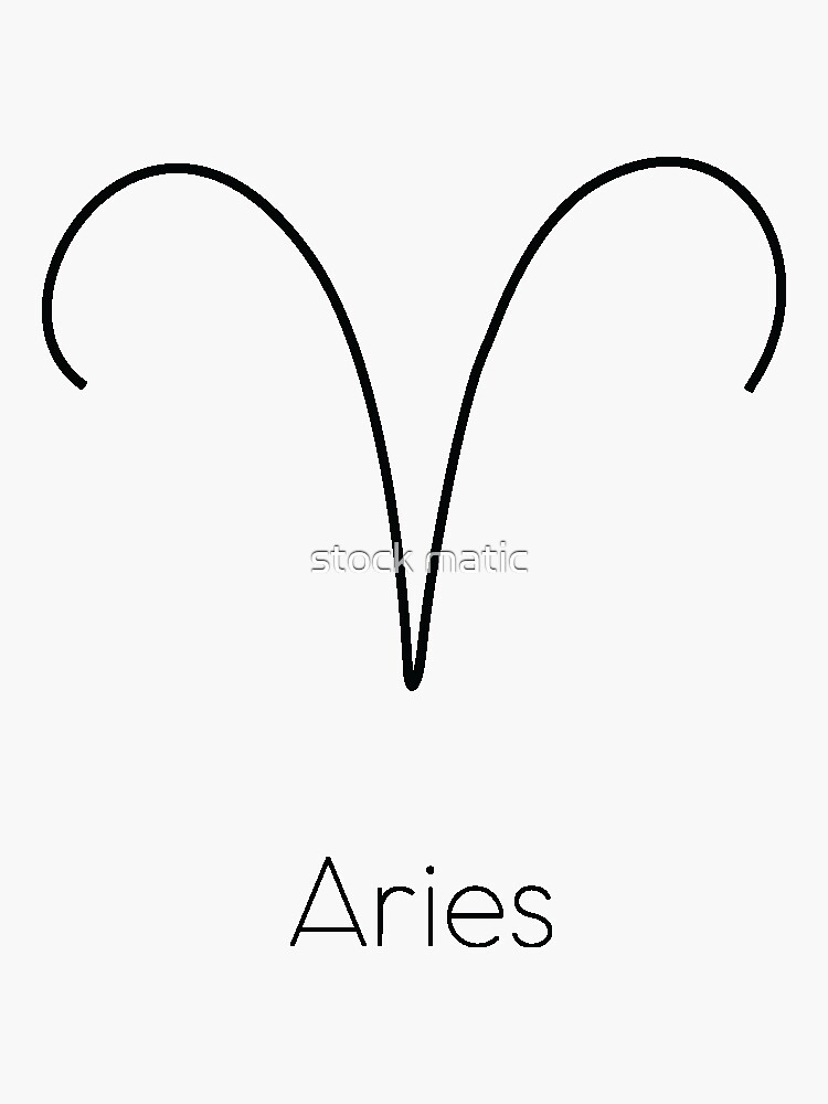 "Minimalistic Aries sign" Sticker for Sale by reflectsyou | Redbubble