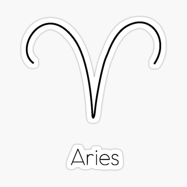 "Minimalistic Aries sign" Sticker for Sale by reflectsyou | Redbubble