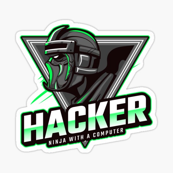 "Hacker - Ninja with a computer" Sticker by coder-n-hacker | Redbubble