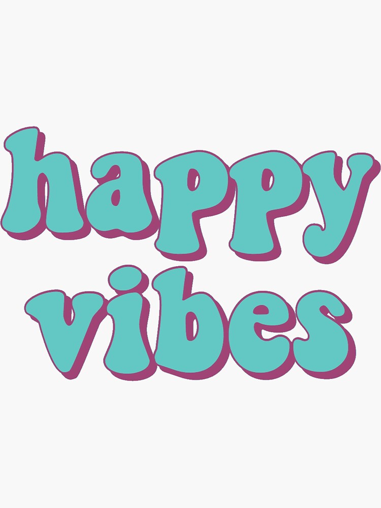 "Happy vibes" Sticker by wavepool-design | Redbubble