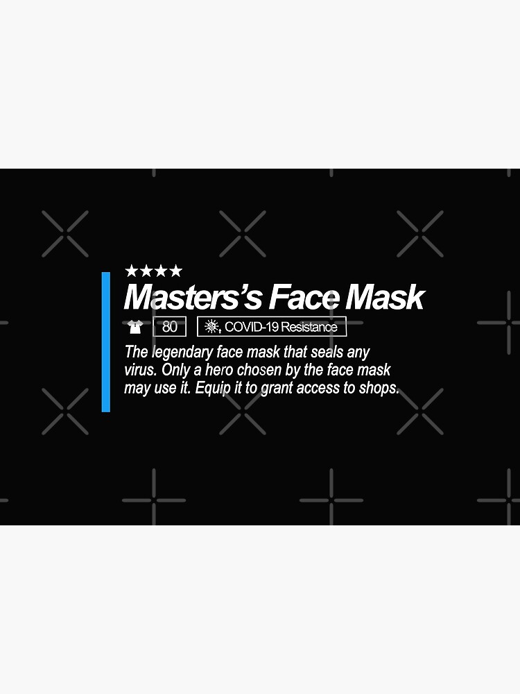 "Master's Face Mask Gamer Face Mask" Mask for Sale by imbackperros ...