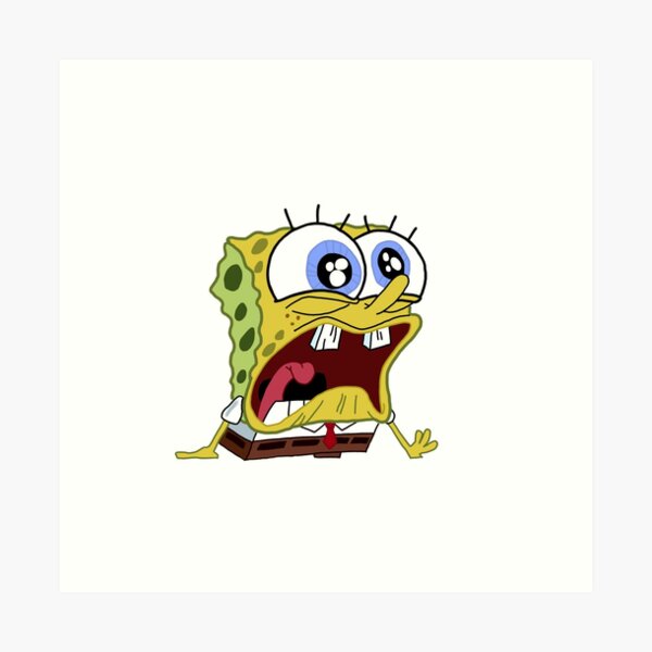 "Scream Crying Spongebob Funny Meme" Art Print for Sale by simp13445 ...