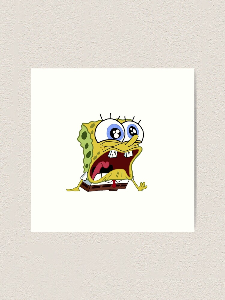 "Scream Crying Spongebob Funny Meme" Art Print for Sale by simp13445 ...