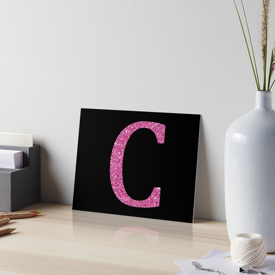 "Pink Glitter Letter C" Art Board Print by DevineDesignz | Redbubble