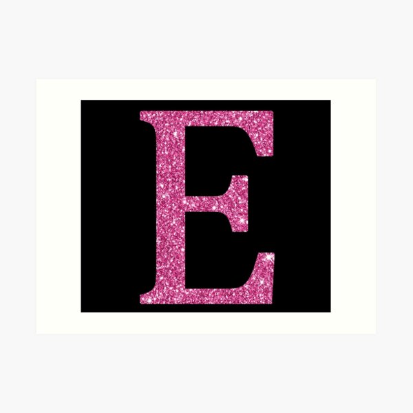"Pink Glitter Letter E" Art Print by DevineDesignz | Redbubble