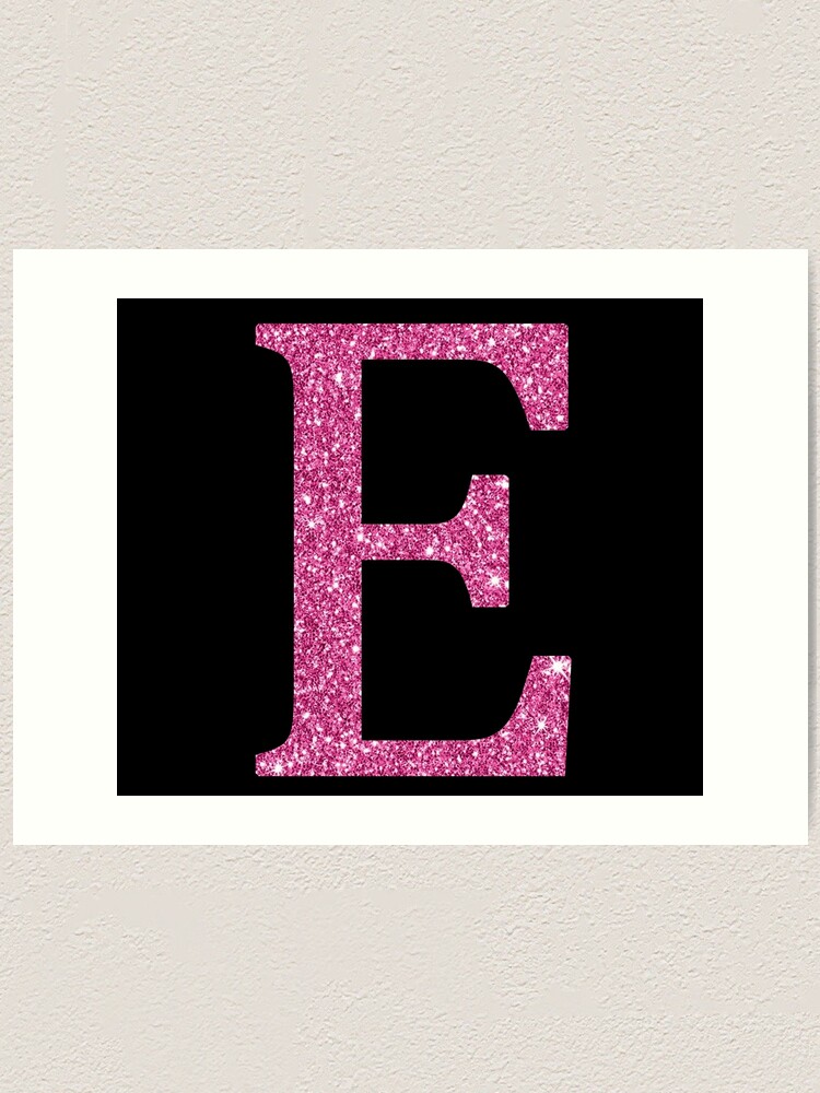 "Pink Glitter Letter E" Art Print by DevineDesignz | Redbubble