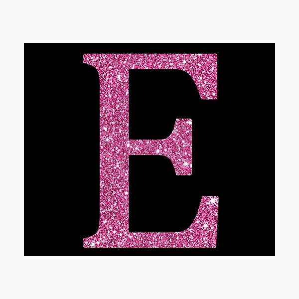 "Pink Glitter Letter E" Photographic Print for Sale by DevineDesignz ...