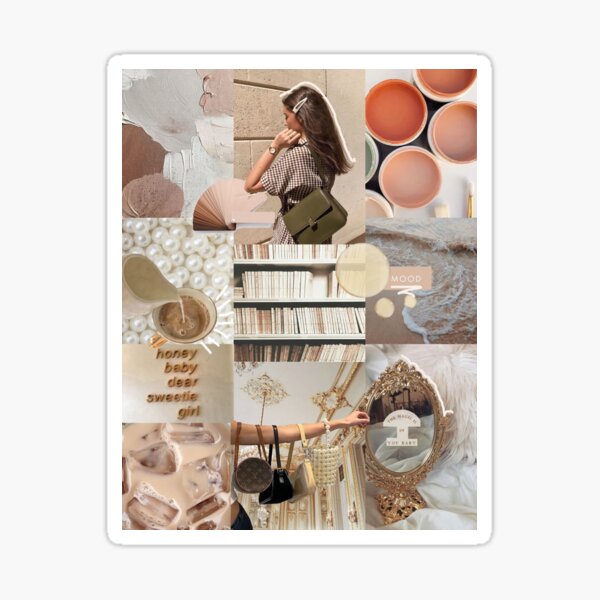 "NEUTRAL COOL GIRL COLLAGE" Sticker for Sale by katewins | Redbubble