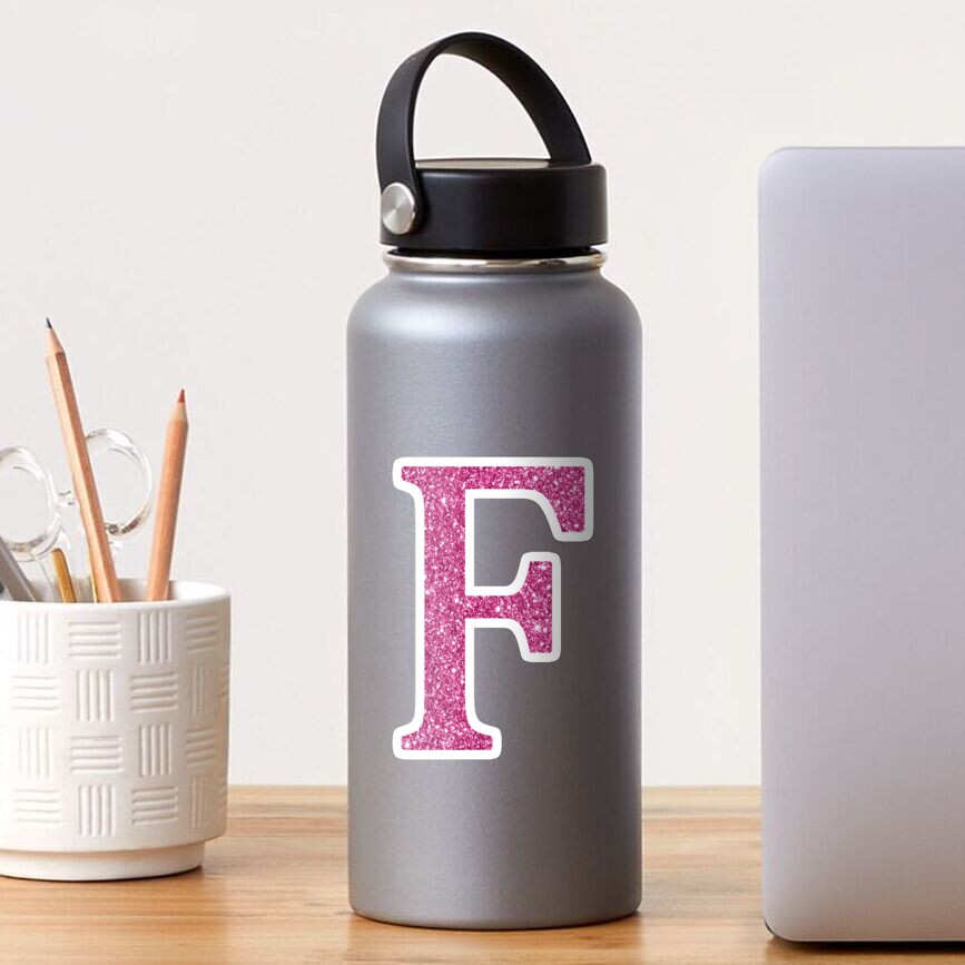 "Pink Glitter Letter F" Sticker for Sale by DevineDesignz | Redbubble
