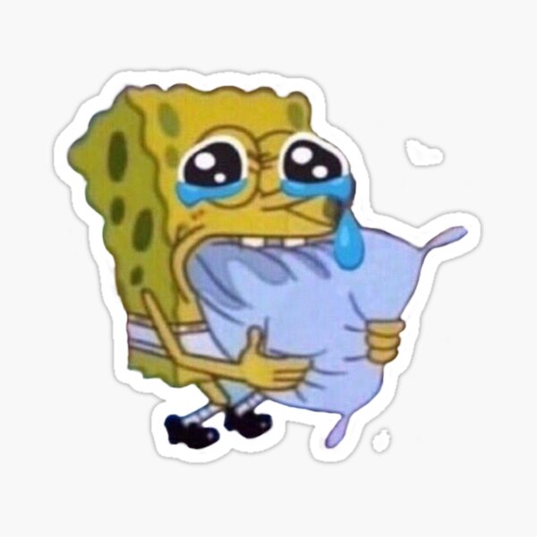 "Crying Spongebob" Sticker for Sale by Bigspooks | Redbubble